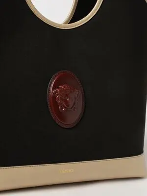 Versace Rivière Large Linen And Cotton Tote Bag With Medusa Logo