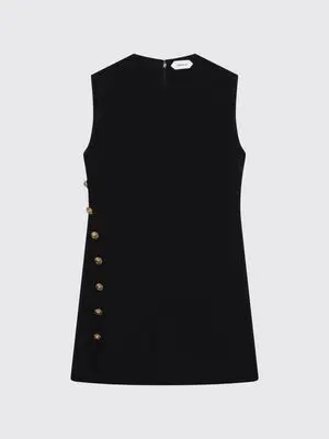 Versace Sleeveless Stretch Viscose Mini Sheath Dress With Crew Neck