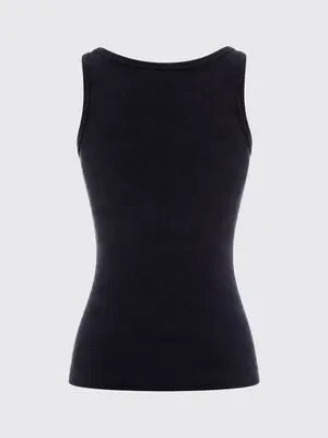 Fiorucci Slim Fit Ribbed Off-the-shoulder Top With Applied Monogram