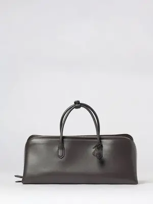 Alaïa Delta Medium Calfskin Leather Handbag With Logo Charm - Brown