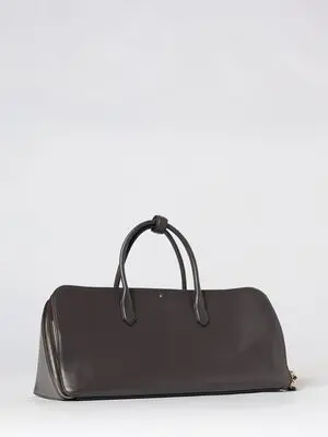 Alaïa Delta Medium Calfskin Leather Handbag With Logo Charm - Brown