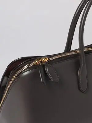 Alaïa Delta Medium Calfskin Leather Handbag With Logo Charm - Brown