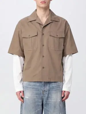 Balenciaga Double-layer Relaxed Fit Cotton Shirt With Abstract Print