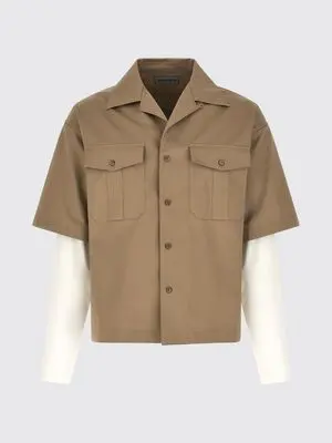 Balenciaga Double-layer Relaxed Fit Cotton Shirt With Abstract Print