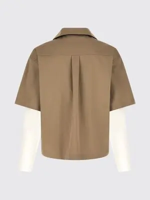 Balenciaga Double-layer Relaxed Fit Cotton Shirt With Abstract Print