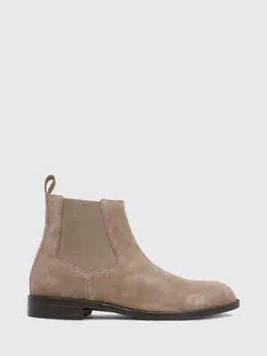 BOSS Suede Chelsea Boots With Elasticated Ankle And Pull Tab - Beige