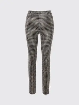 Patrizia Pepe Houndstooth Print Skinny Trousers In Jersey With Mid-rise Waist