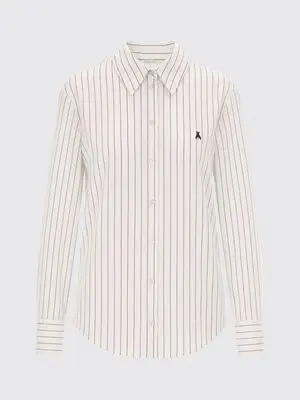 Patrizia Pepe Slim Fit Viscose Blend Shirt With Embroidered Fly Logo