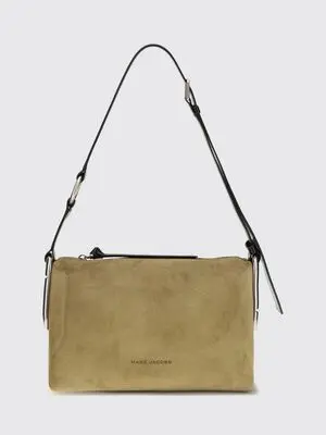 Marc Jacobs Suede Leather Shoulder Bag With Metallic Double J Logo - Walnut