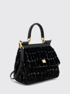 Dolce & Gabbana Sicily Velvet And Calfskin Handbag
