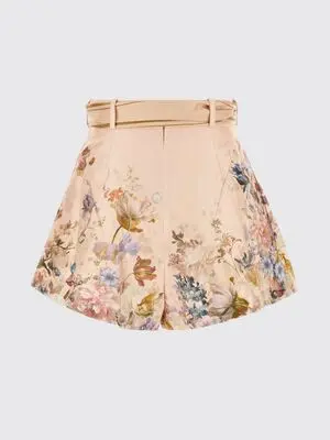 Zimmermann Valiant High-waisted Floral Print Silk And Cotton Shorts - Pink