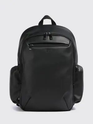 BOSS Jace Backpack In Recycled Synthetic Leather With Adjustable Straps - Black