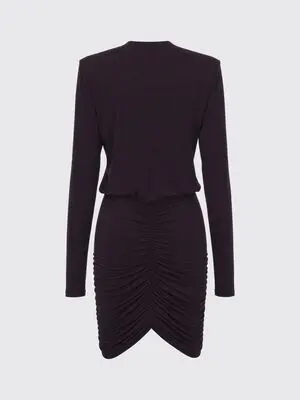 Andamane Draped Jersey Long-sleeve Sheath Minidress