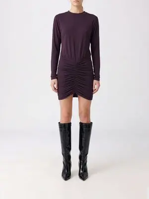 Andamane Draped Jersey Long-sleeve Sheath Minidress - Lilac