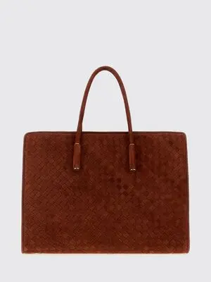 Bottega Veneta Barbara Woven Suede Leather Shoulder Bag - Rust