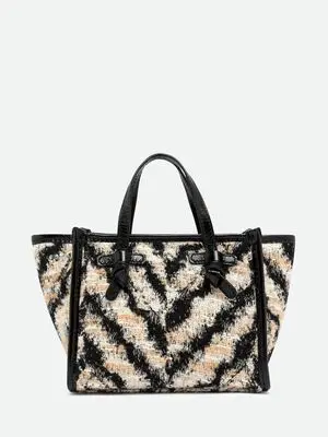 GIANNI CHIARINI Miss Marcella Mini Chevron Wool Bag With Detachable Strap