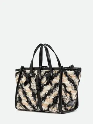 GIANNI CHIARINI Miss Marcella Mini Chevron Wool Bag With Detachable Strap