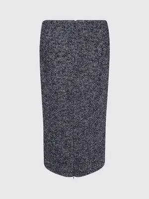 N° 21 High-waisted Chevron Wool-blend Midi Pencil Skirt