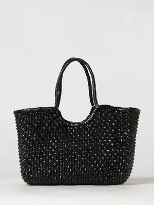Dragon Diffusion Large Nantucket Tote Bag In Hand-woven Buffalo Leather - Black