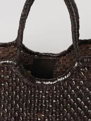 Dragon Diffusion Large Nantucket Tote Bag In Hand-woven Buffalo Leather - Burnt