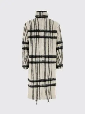 Isabel Marant Étoile Single-breasted Check Wool-blend Coat With Fringes - Ecru