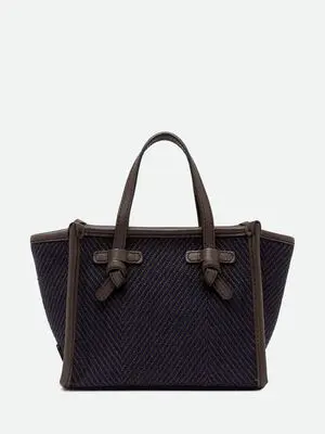 GIANNI CHIARINI Miss Marcella Mini Chevron Cotton Bag With Shoulder Strap