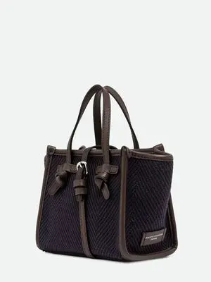 GIANNI CHIARINI Miss Marcella Mini Chevron Cotton Bag With Shoulder Strap