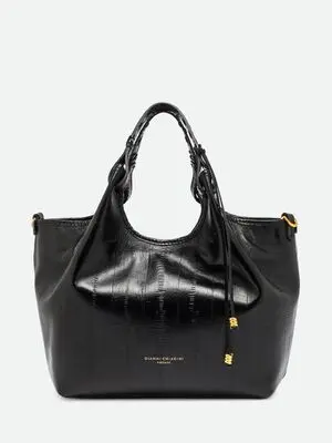 GIANNI CHIARINI Dua Cowhide Leather Handbag With Magnetic Closure - Black