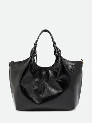 GIANNI CHIARINI Dua Cowhide Leather Handbag With Magnetic Closure - Black