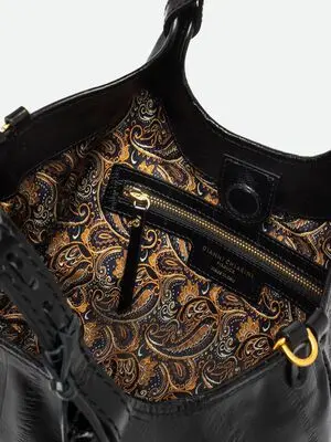 GIANNI CHIARINI Dua Cowhide Leather Handbag With Magnetic Closure - Black