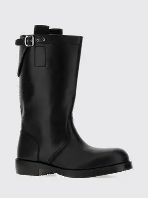 Dries Van Noten Smooth Leather Biker Boots With Double Pull-tabs - Black