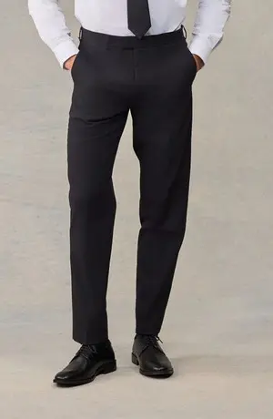 THE BLACK TUX Essential Classic Fit Suit Pants - Black
