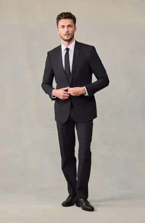 THE BLACK TUX Essential Classic Fit Suit Pants - Black