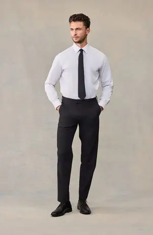THE BLACK TUX Essential Classic Fit Suit Pants - Black