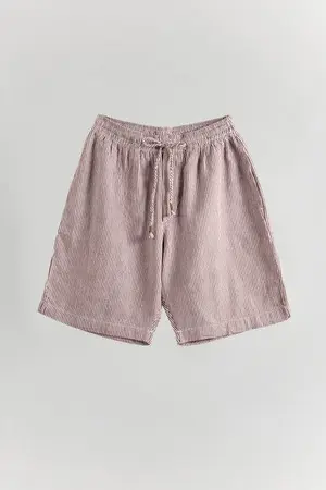 BULDAN'S Albero Stripe Cotton-linen Drawstring Shorts - Beige