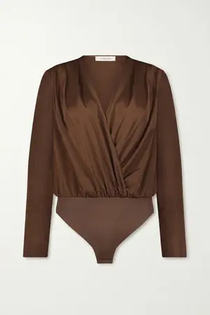 THE NOLI SHOP Frances Silk Bodysuit - Java