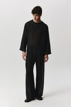 BULDAN'S Sea Linen Top - Black
