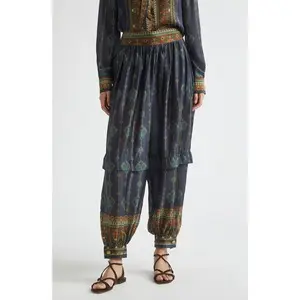 Zimmermann Ascent Print Silk Harem Pants - Navy Prism