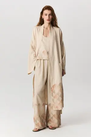 BULDAN'S Tessera Cotton-linen Bathrobe