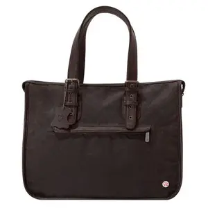 TOKEN Waxed Canvas Work Tote - Dark Brown