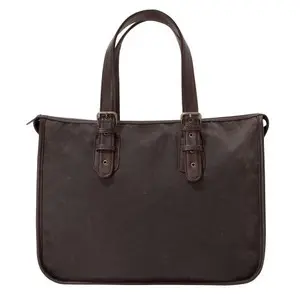 TOKEN Waxed Canvas Work Tote - Dark Brown
