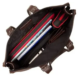 TOKEN Waxed Canvas Work Tote - Dark Brown