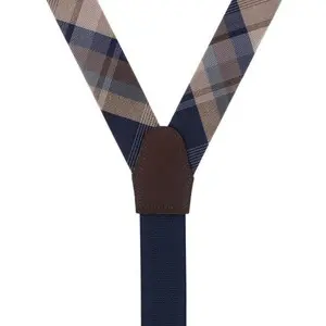 Trafalgar Rolando Stately Plaid Wool Blend Business Button End Suspenders