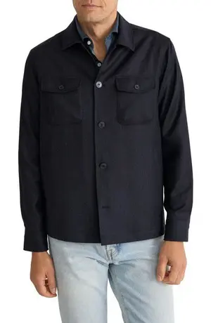 Eton Wool Overshirt - Navy