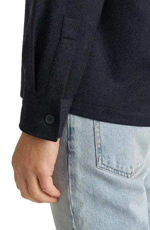 Eton Wool Overshirt - Navy
