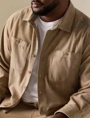 TRUE NATION BY DXL Big & Tall Brushed Shirt Jacket