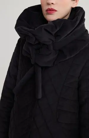 LUUKAA Violette Quilted Velvet Scarf