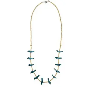 MADISON BEVERLY HILLS Shell Bird Fetish Bead Necklace - Green