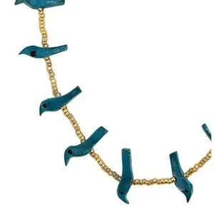 MADISON BEVERLY HILLS Shell Bird Fetish Bead Necklace - Green