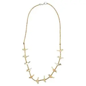 MADISON BEVERLY HILLS Shell Bird Fetish Bead Necklace - White